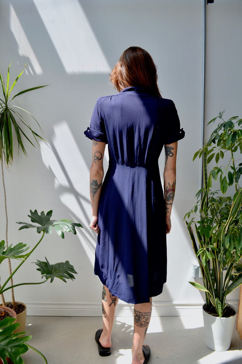 Navy Blue Day Dress – Community Thrift and Vintage