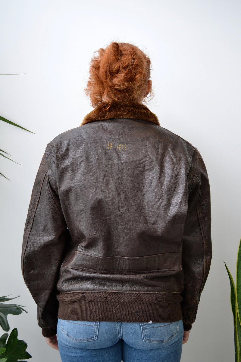 WWII USN Leather Flyer Jacket – Community Thrift and Vintage