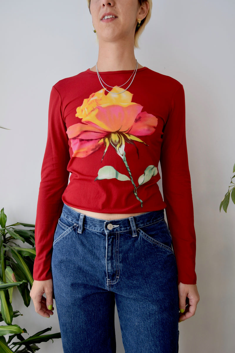 Y2K Rose Mesh Top – Community Thrift and Vintage