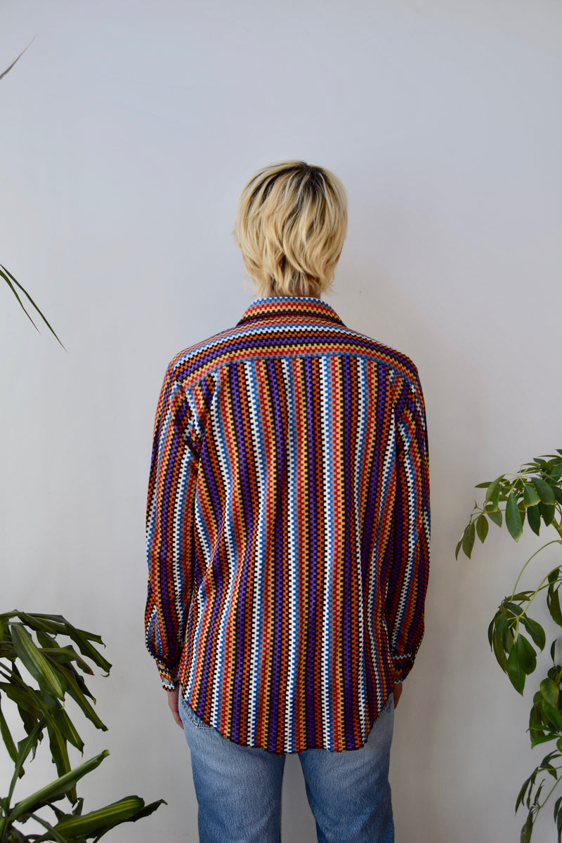 Seventies Woven Button Up – Community Thrift and Vintage