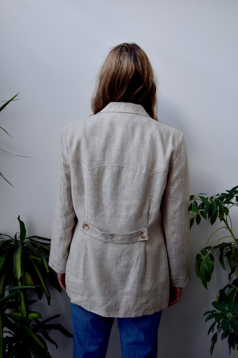 Linen Safari Blazer – Community Thrift and Vintage